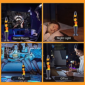 Stemclas 13-Inch Liquid Motion Lamp, Wax Flow in Liquid Relaxing Night Light, Home Decor Living Room Bedroom Office Lamp, Amazing Gifts (Yellow Wax in Clear Water)