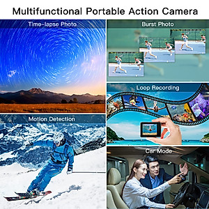 Mafomil Action Camera 4K 60FPS,WiFi Sports Camera with Touch Screen,24 MP HD Underwater Camera,EIS 170 ° Ultra Wide Angle, 98FT Waterproof Underwater Camera(Remote Control/32G SD Card/Accessory Kit)