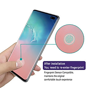 AACL Glass Screen Protector for Samsung Galaxy S10 Plus,6.4-Inch,2 Pack,Curved Tempered Glass,Compatible with Ultrasonic Fingerprint Scanner,Black