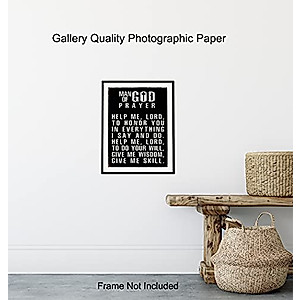 Religious Wall Art & Decor for Men - Christian Catholic Gifts for Men, Husband, Him - Inspirational Spiritual Motivational Poster Picture Print Sign - Man of God Prayer - Office, Man Cave, Church