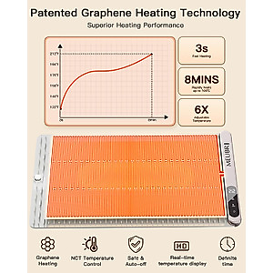 Food Warming Mat, Warming Mat for Food, Food Warmers for Parties, Upgraded Graphene Full Surface Heating Warming Tray, 6 Heat Settings and 6 Heat Timed Functionality for Parties Buffet, Daily Life Use