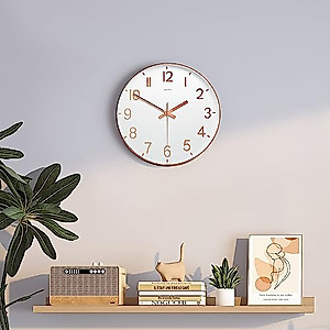Whiteleopards Pink 12 inch Wall Clocks Battery Operated Silent Non Ticking Modern Wall Clock for Living Room Bedroom Kitchen Office Classroom Decor