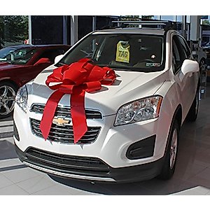 30" Big Suction Cup Car Bow - Made in USA (Red)