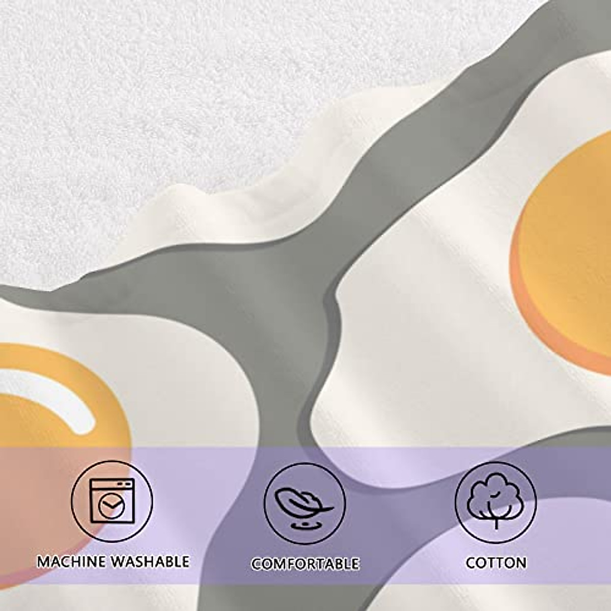 JIPONI Cute Fried Eggs Cotton Towel Set of 2, 1 Bath Towel 1 Washcloth Soft and Highly Absorbent Towels for Bathroom Hotel Spa Gym Decor