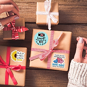 Snap and Share Stickers Small Business,Love it Snap Share Stickers,Leave a Review Stickers,Blue Small Business Stickers 500 Labels Per Roll