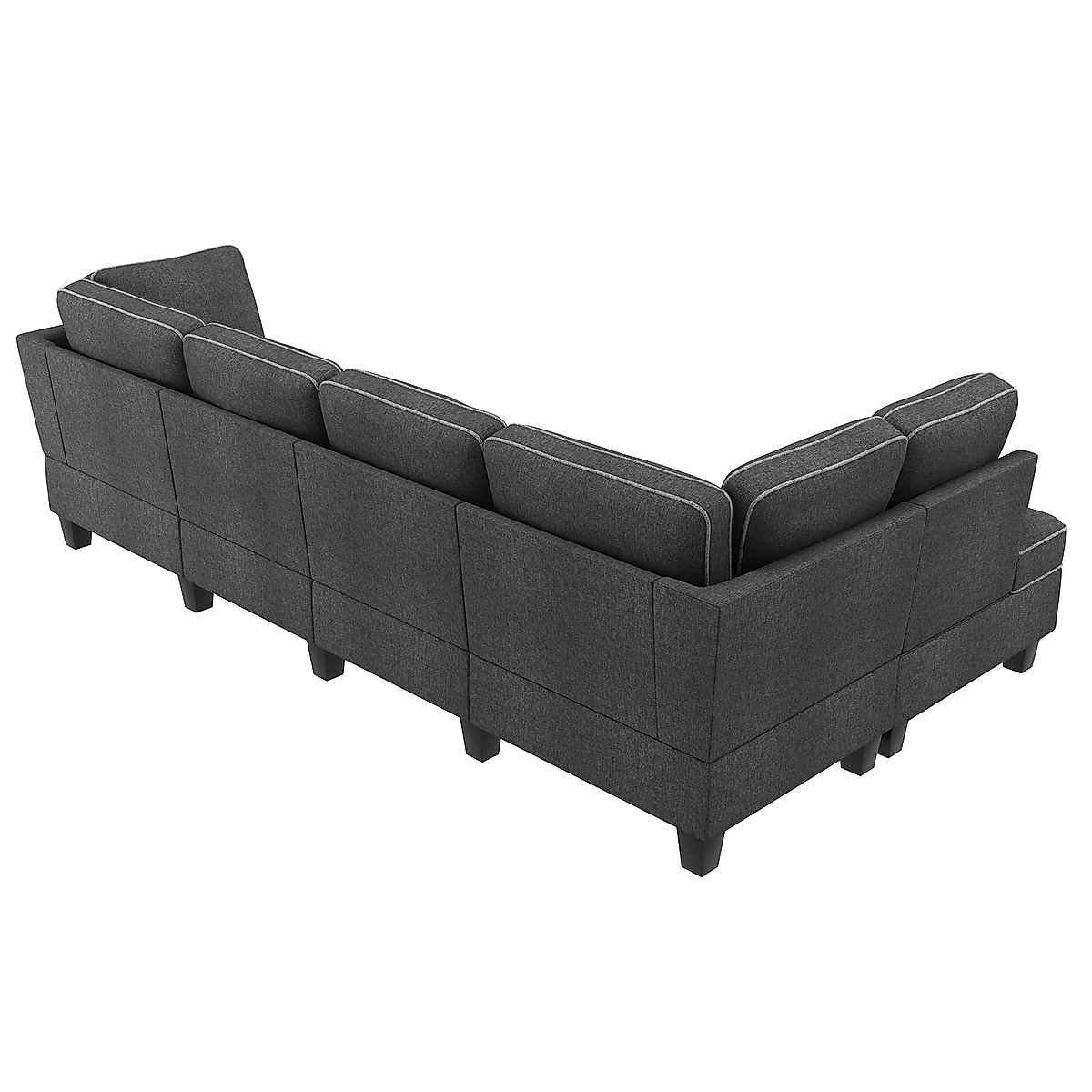 HONBAY Convertible Sectional Sofa, L Shape Couch with Chaise, Reversible Sectional Couch for Living Room, Dark Grey
