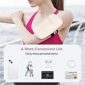 Water Bottle Pouch for Stanley - 40oz Stanley Cup Accessories, Stanley Cup Fanny Pack, Workout Outdoor Tumbler Pocket for Phone, Card, Keys, Compatible with Stanley Quencher Adventure 40oz,30oz(Cream)