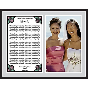 Your Poem or Text Designed with Photo and Names, 8x10 Inch Personalized Print