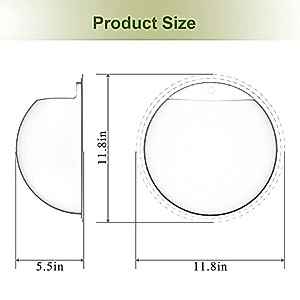 Noodoky Betta Fish Tank Bowl 11.8in, Wall Mounted Beta Fish Small Aquarium, Hanging Plastic Wall Decor for Plant Fish Ecosphere(1 Gallon)