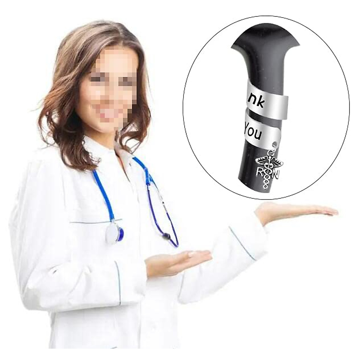 POTIY Registered Nurse Stethoscope Id Tag RN Gift Medical Stethoscope Charm Medical Nurse RN Charm (RN)