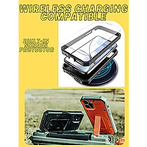 ArmadilloTek Vanguard Designed for iPhone 12 / iPhone 12 Pro Case (6.1 inches) Military Grade Full-Body Rugged with Built-in Screen Protector and Kickstand - Black