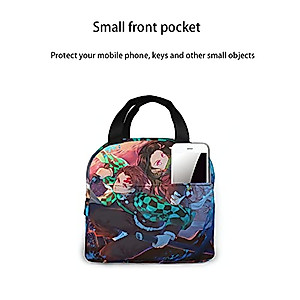 LWLESDC Reusable Lunch Bag For Girls Boys, Anime Insulated Lunch Box Thermal Portable Lunch Bag Cooler Tote Bag With Pocket