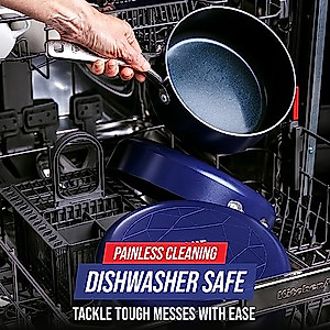 Blue Diamond Cookware Diamond Infused Ceramic Nonstick, 14 Piece Cookware Pots and Pans Set, PFAS-Free, Dishwasher Safe, Oven Safe