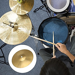 Lovermusic Golden Diameter 8 Inch Drum Cymbal Brass Alloy Crash Percussion Accessories for Drum Kit Suitable for Novices （Small）