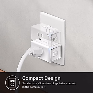 Kasa Matter Smart Plug w/ Energy Monitoring, Compact Design, 15A/1800W Max, Super Easy Setup, Works with Apple Home, Alexa & Google Home, UL Certified, 2.4G Wi-Fi Only, White, KP125M (2-Pack)