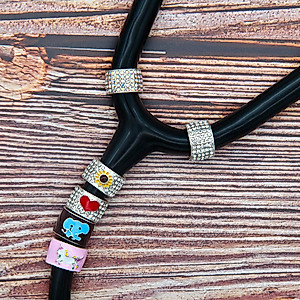 HEYGOO 2 Pack Bling Sunflower Stethoscope Charms, Stethoscope Tag Personalized Hospital Nurse Identification Accessories