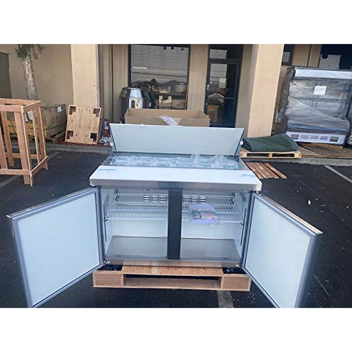 Commercial Refrigerated Sandwich Prep Table 2-door 48" NSF Stainless Steel 115v Size 48" Width Temp 33F-41F XSP-48