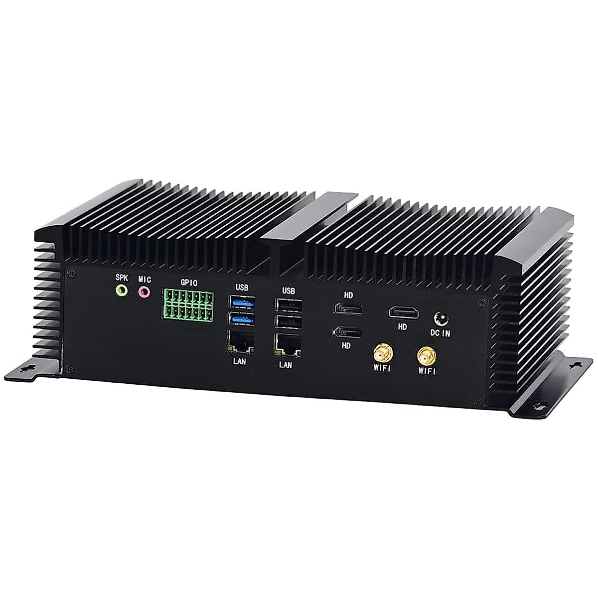Fanless Industrial Computer Mini PC Intel Core i7 10870H Processor 32GB DDR4 Ram 1TB M.2 2280 SSD 3xHD 8xUSB 6xCOM Intel UHD Graphics Windows 10 Pro WOL PXE