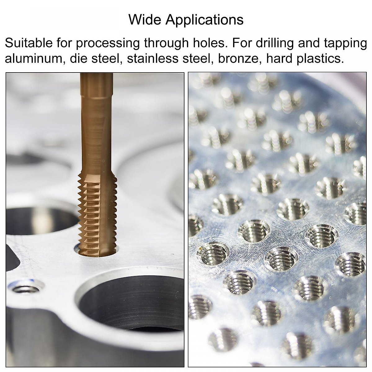 uxcell M3 x 0.5 Spiral Point Thread Tap and 2.5mm Twist Drill Bit Set, Metric Titanium Plated 6542 High Speed Steel Machine Screw Thread Tap Threading Tool