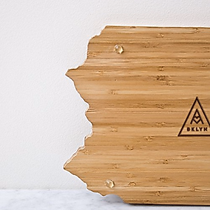 AHeirloom: The Original Michigan State Shaped Serving & Cutting Board. (As Seen in O Magazine, Good Morning America, Real Simple, Brides, Knot.) Made in the USA from Organic Bamboo, Large 15"