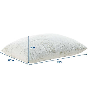 Modway Relax Shredded Memory Foam Pillow - Standard/Queen Size Extra Firm Pillow White