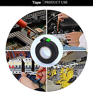 Seigun,8 Rolls Wire Loom Harness Tape, High Adhesive Force Wiring Harness,Black Adhesive Fabric Tape, Automobile Electrical Wire harnessing Noise Dampening Heat Proof （15 mm X 15m