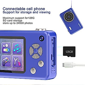 Kids Digital Camera, FHD 1080P Digital Camera for Kids with 32GB SD Card 8X Zoom Compact Point and Shoot Digital Camera, Portable Mini Kids Camera for Teens Students Boys Girls Tweens (Deep Blue)