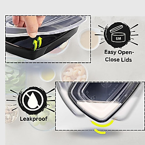 38oz 25pack Rectangular Food Container Pack of 25 | Meal Prep Containers w/t Lids, BPA Free, Stackable, Microwave/Dishwasher/Freezer Safe | Reusable Chopstick Helper Practice, Adult, Trainer