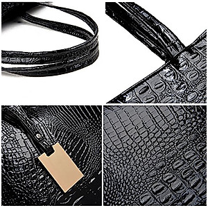 Cyber Sale Monday Deals Womens Crocodile Large Tote Handbag Purse Shoulder Bag