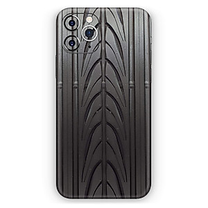Design Skinz Shiny Black Tire Tread - DesignSkinz Protective Vinyl Decal Wrap Skin Cover Compatible with The Apple iPhone Xs (Full-Body, Screen Trim & Back Glass Skin)