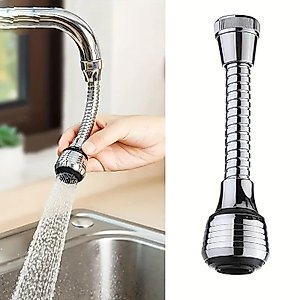 Silver Faucet Sprayer Extension, Faucet Extension Tube, 360 Degree Rotation Faucet Extender, Sink Tap Extension Tube, Water Saving for Sink Tap Kitchen Bathroom Accessories，Faucet Parts