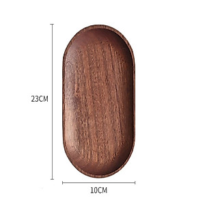 Wooden Oval Shaped Decorative Serving Tray Wood Dispaly Organizer for Appetizer Fruit Snack Tableware Jewelry Trinkets Towel, Small
