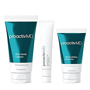 ProactivMD Adapalene Gel Acne Kit - with Adapalene Gel Acne Treatment, Green Tea Face Cleanser, and Moisturizer with Hyaluronic Acid- 30 Day Kit