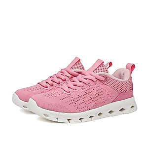 GSLMOLN Women Sport Running Shoes Non Slip Fashion Casual Atheltic Walking Tennis Sneakers Pink Size 9.5