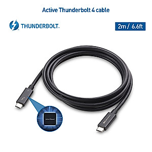 Cable Matters [Intel Certified] 40Gbps Active Thunderbolt 4 Cable 6.6 ft with 100W Charging and 8K Video - Fully Compatible with USB C/USB-C, USB 4 / USB4, and Thunderbolt 3