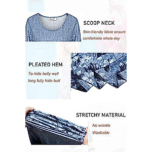 Tencole Ladies Tops and Blouses Dressy, Pleated Womens Tops Casual Loose Fit Comfy Tunic Blouse Long Tunics for Women to Wear with Leggings Dressy Shirts Peasant Tops Loose Fit Fall