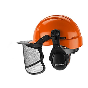 Husqvarna unisex adult 36-38 In. Orange/Gray Tech. Technical Chaps, Orange, 36 to 38-Inch US & Husqvarna 592752601 Forest Head Protection Helmet , Orange