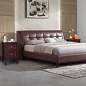 Lestar Night Table Set of 2, Modern Wood Night Stand End Table Wooden Bed Side Tables with 2 Drawers Large Storage Space for Bedroom Living Room, Size 15.74"(W) x 11.81"(D) x 23.66"(H)