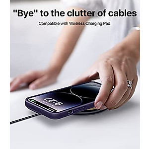 andobil for iPhone 14 Pro Case with Stand [Built-in Invisible Kickstand] [Military Grade Protection] Shockproof Translucent Slim Protective Case for iPhone 14 Pro 6.1 Inch 2022, Matte Purple