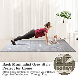 Baby Play Mat for Floor 79" x 71", Waterproof Foldable Playmat for Babies & Toddlers, Large Foam Play Mat for Kids, Reversible Soft Baby Mat for Crawling & Tummy Time Indoor Outdoor