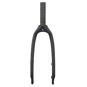 Kadimendium Road Bike Front Fork, Mountain Bike Fork High Strength Carbon Fiber 4.37in Top Tube Simple 20 Inch for Folding Bike for 28.6mm Straight Tube
