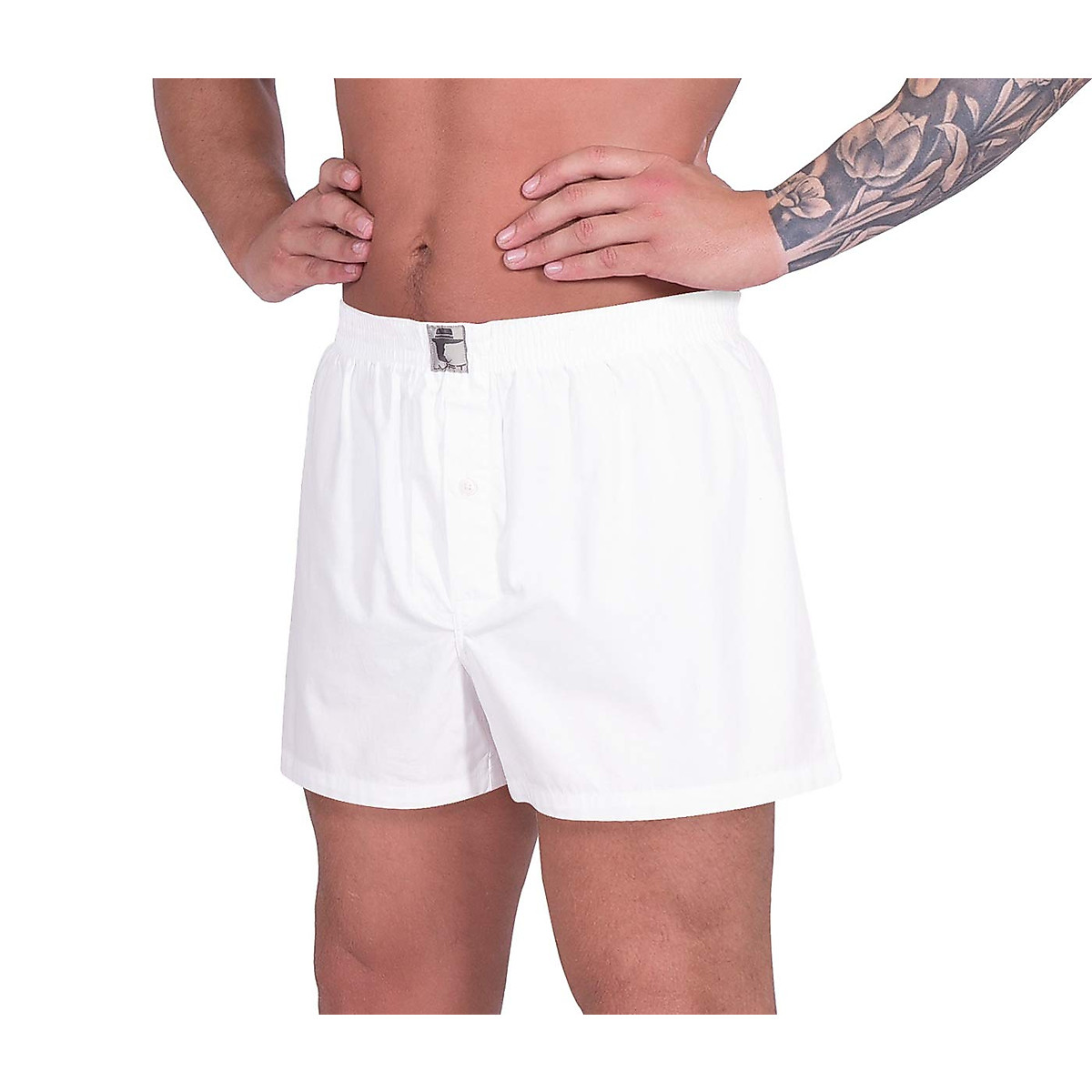 LUFT Mens Plus Size Soft Underwear Elastic Briefs Rise Fit Durable Classic Trunks Underpants Waistband Seamless Cotton Solid Comfy Stretch Boys Boxer Shorts, White & Dark Gray XL 2 Pack Count