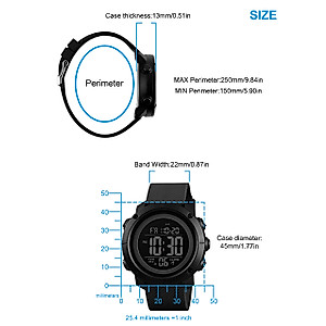 OLAZONE Mens Digital Watch Sports Military Watches Waterproof Outdoor Chronograph Wrist Watches for Men with LED Back Ligh/Alarm/Date Simple Watch 1508