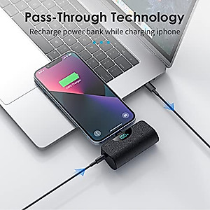 Small Portable Charger 5200mAh,Upgraded Ultra-Compact 15W PD Fast Charging Power Bank Smart LCD Display Cute Battery Pack Compatible with iPhone 14/14 Pro Max/13/13 Pro/12/12 Pro/11/XR/X/8/7 and More