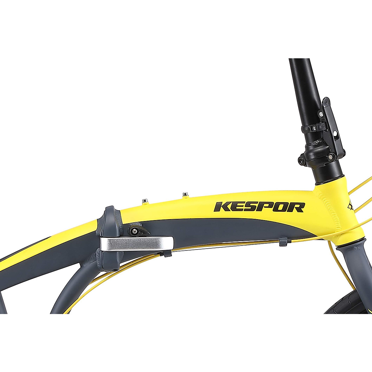 KESPOR Thunderbolt D8 Folding Bike for Adults, 20-inch Wheels, Rear Carry Rack, Shimano 8 Speed Alloy Easy Folding, Disc Brake (Yellow)