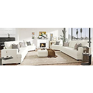 AMERLIFE Sofa, Deep Seat Sofa-Contemporary Bouclé Sofa Couch, 3 Seater for Living Room-Oversized Off-White Comfy Visit The Store 97in x 33in x 40in
