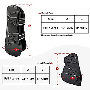 CareMaster Horse Tendon Boots Open Front/Fetlock Boot for Horse Set of 4