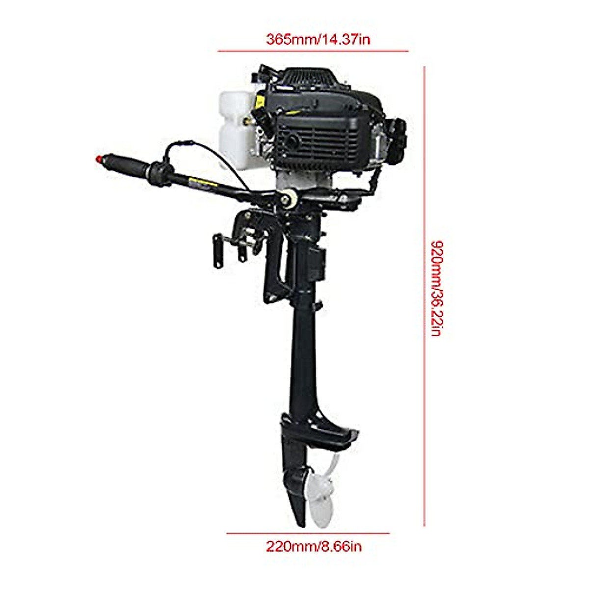 4HP 4 Stroke Outboard Motor Boat Engine 52CC Aluminum Heavy Duty Boat Motor with Air Cooling System Fishing Boat Engine (4HP-4 Stroke)