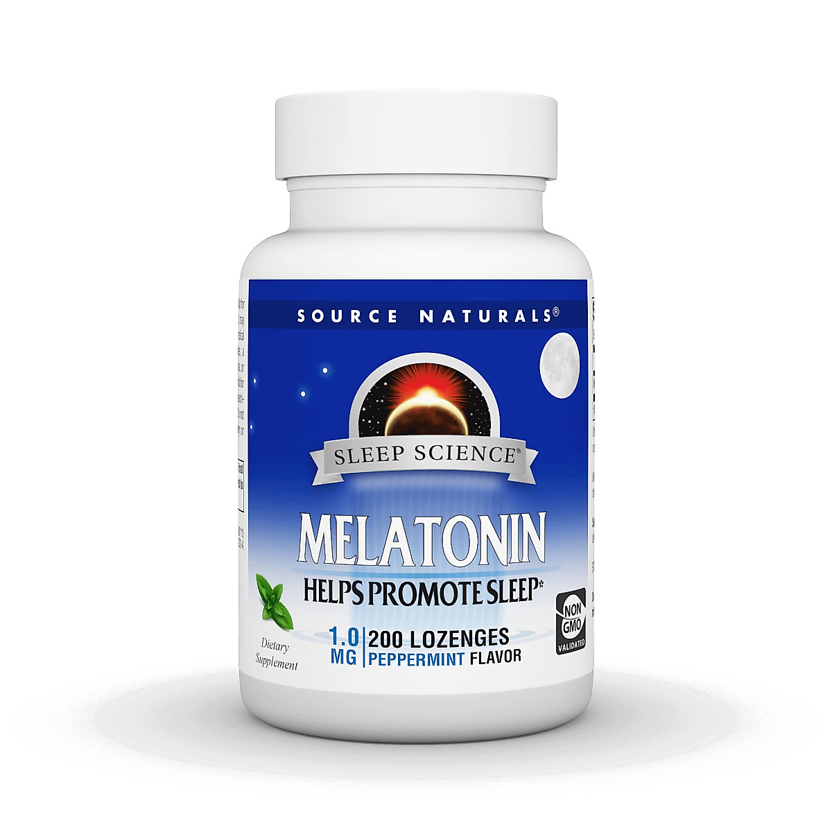 Source Naturals Melatonin, Helps Promote Sleep*, 1 mg - 200 Peppermint Flavored Lozenges