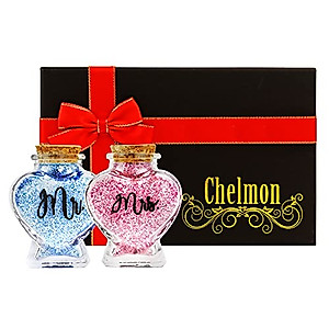 Chelmon Honeymoon Sand Keepsake Jar Mr and Mrs Gifts Bridal Shower Unique Gifts Honeymoon and Wedding Gifts Engagement Gifts for Couples Bride and Groom